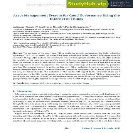 Asset Management System For Good Governance Using The Internet Of ...