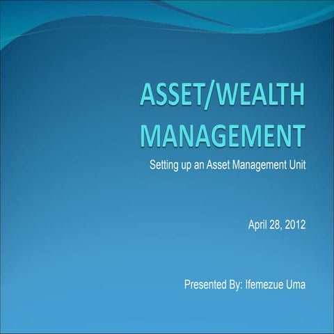 How to Setup An Asset Management Department | PPT