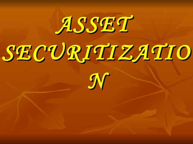 Securitization | PPT