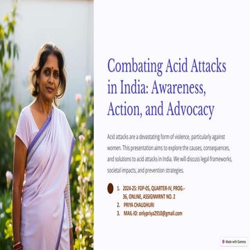 Combating acid attack in india: awareness, action and advocacy | PDF