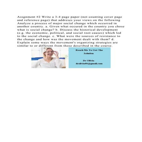 Assgnment #2 Write a 3-4 page paper (not counting cover page and ref.docx