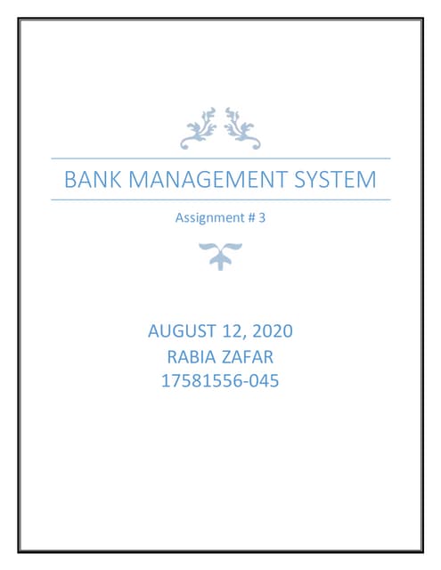 Banking Management System Project documentation | DOCX | Databases | Computer Software and ...