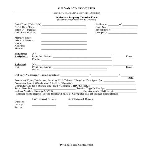 Evidence Transfer Form | DOC