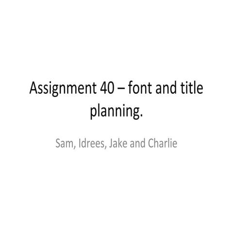 Assignment 40 | PPT
