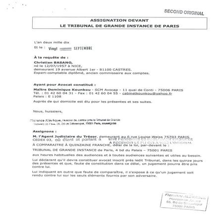 Assignation Tribunal Grande Instance | PDF