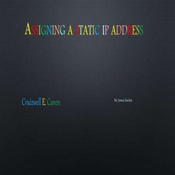 Assigning A Static IP Address | PPT