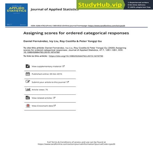 Assigning Scores For Ordered Categorical Responses | PDF