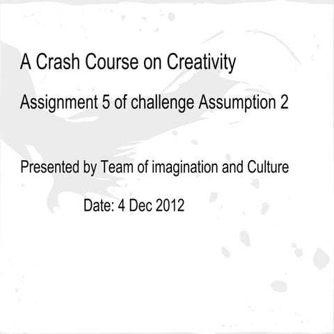 Assignmemt 5 for challenge assumption 2ppt | PPT