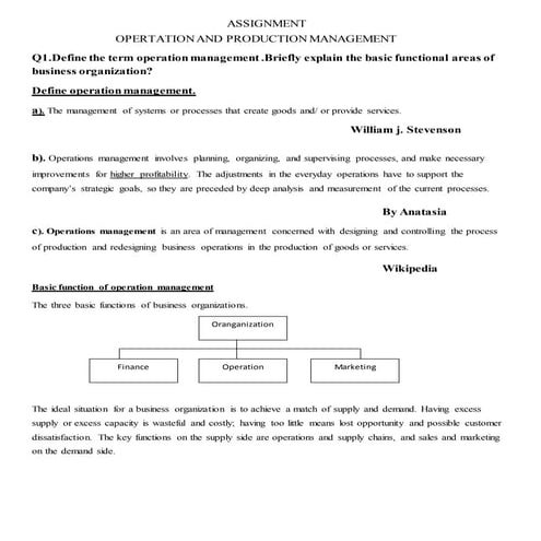 Operation and production management 2 | PDF