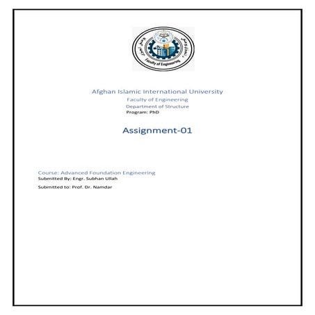 Assignment-01. geotechnical engineering coursepdf | PDF