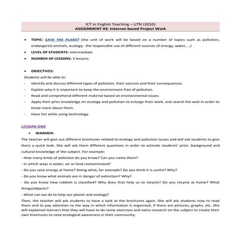 Lesson Plan (WebQuest) | DOC