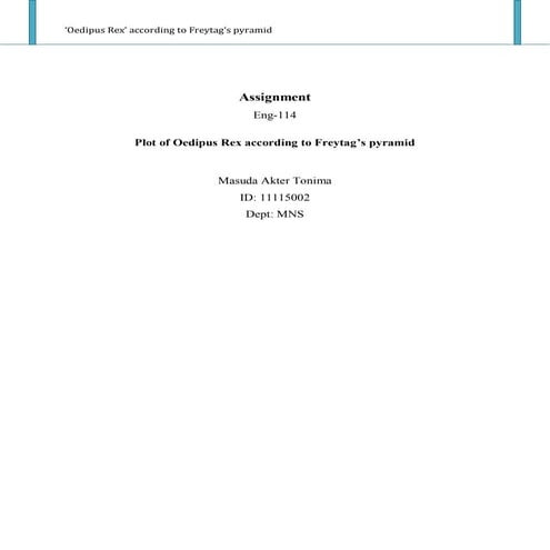 Oedipus Rex according to Freytag’s pyramid | PDF