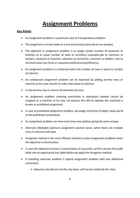 Assignment Problem Ppt Technology And Computing