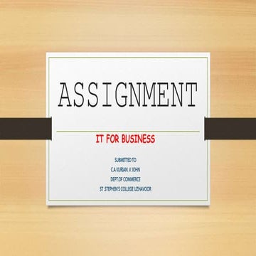 Assignment | PPT