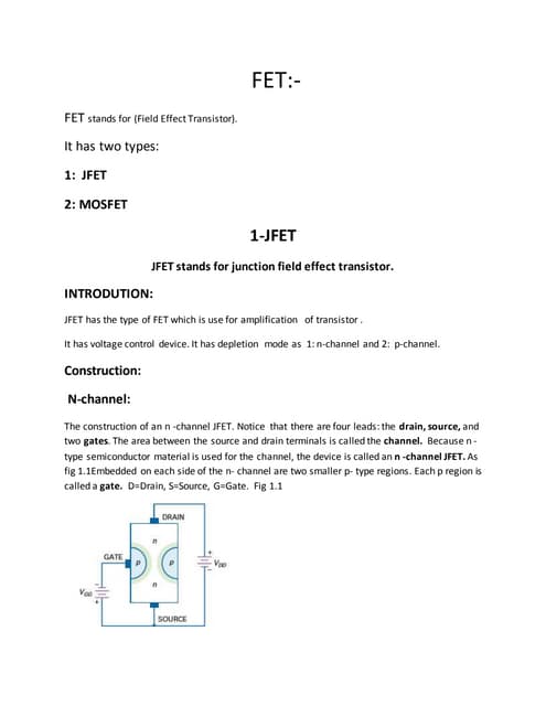 Field Effect Transistor ppt | PPTX | Physics | Science