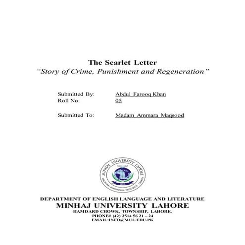 Scarlet letter: Story of Crime, Punishment and Regeneration | DOCX