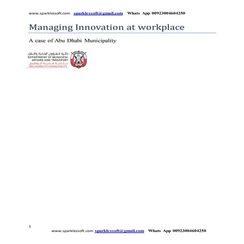 Managing Innovation at workplace | DOCX