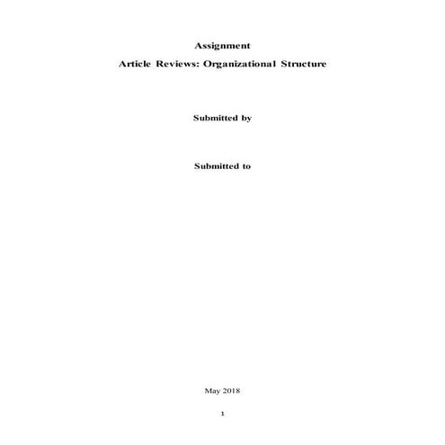 Assignment : organizational behavior | DOCX