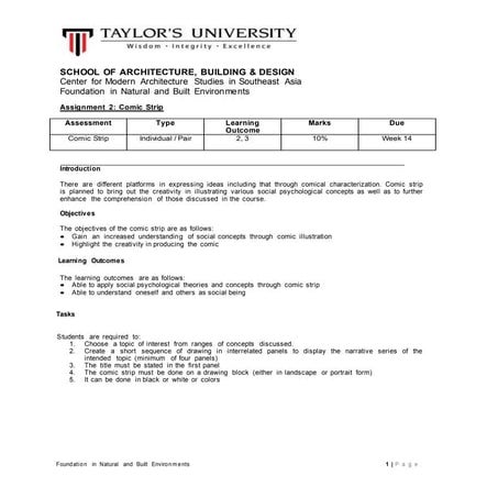 Assignment 2 Comic Strip Docx 2061