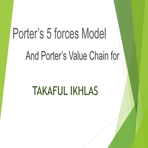 Porter’s 5 forces Model and Porter’s Value Chain for Takaful Ikhlas | PPTX