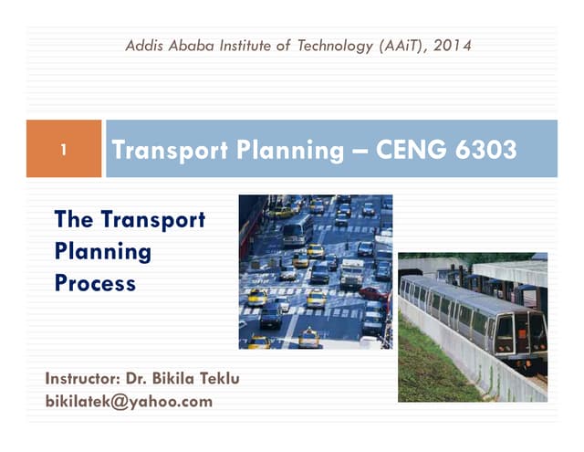 Phases and principles of transportation planning | PDF