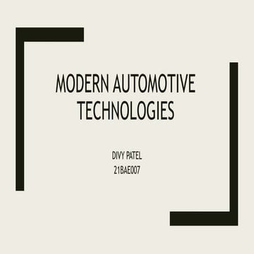 modern automotive technologies | PPTX