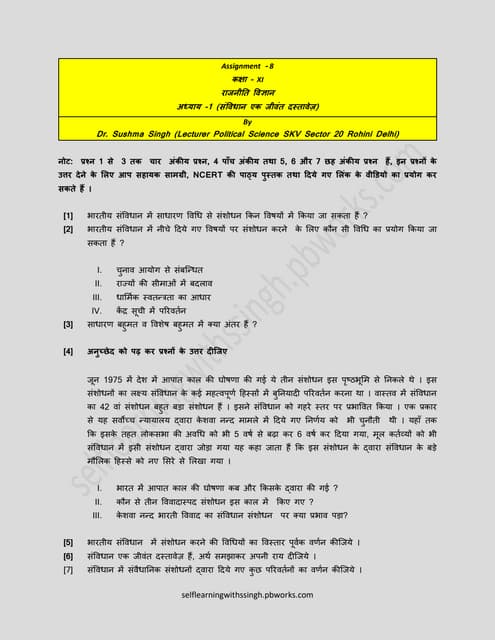 Assignment 11 Election and Representation | PDF