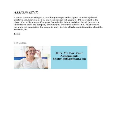 ASSIGNMENT- Assume you are working as a recruiting manager and assign.docx
