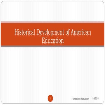 Historical Development of American Education | PPTX