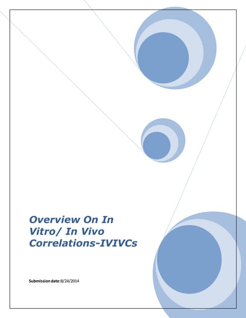 IN VITRO - IN VIVO CORRELATION | PPTX