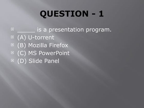 Power Point MCQ Questions and Answers (MS PowerPoint) | PDF | Desktop ...
