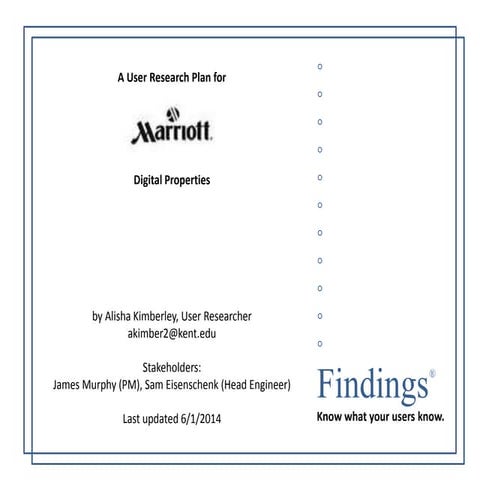 Marriott User Research Findings | PPTX