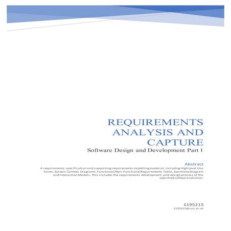 Software design and development - Requirements analysis and capture | PDF