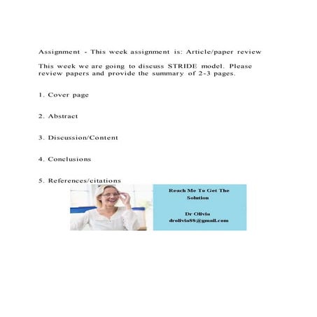 Assignment - This week assignment is Articlepaper reviewTh | PDF