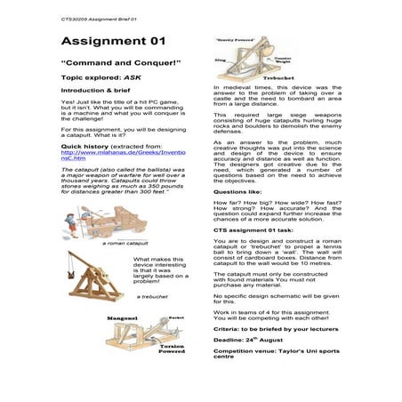 Assignment 01 cts august2016 | PDF