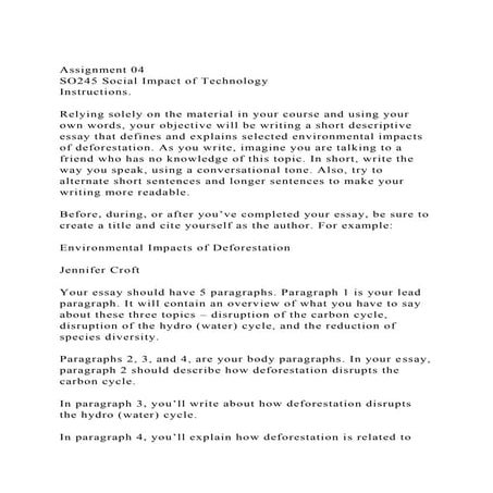 Assignment 04SO245 Social Impact of TechnologyInstructions..docx