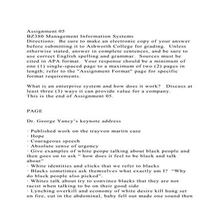 Assignment 05 BZ380 Management Information SystemsDirections .docx