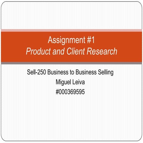 Sell 250 - Assignment #1 - SAIT - M Leiva | PPTX | Digital Audio ...
