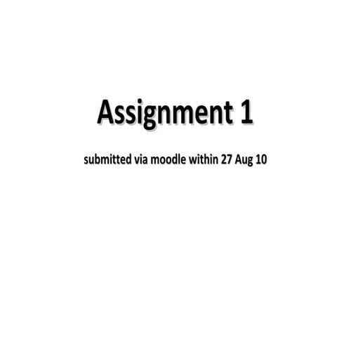 Assignment 1 | PPT