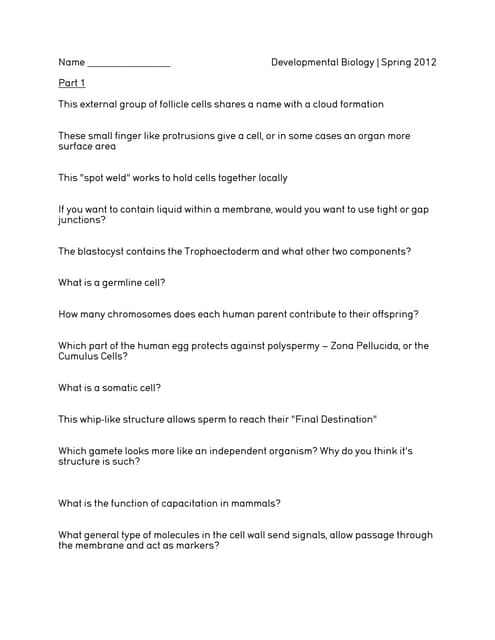 Developmental Specification & Differentiation | PDF