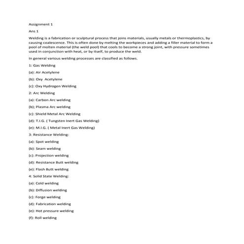 Welding Assignment | DOCX