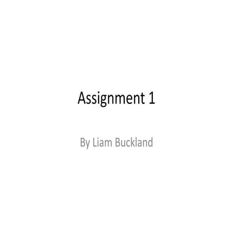 Assignment 1 | PPT