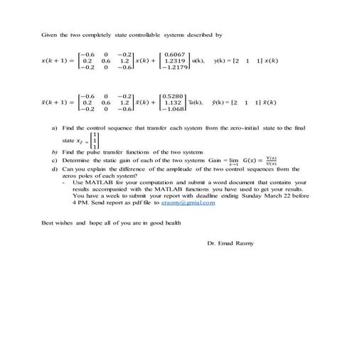 Control assignment#3 | PDF