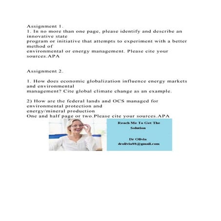 Assignment 1. 1. In no more than one page, please identify and des.docx