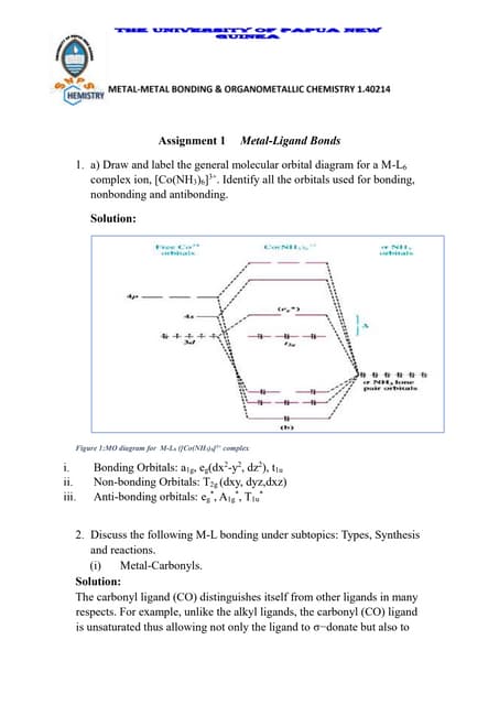 Charge-Transfer-Spectra. metal to metal, metal to ligand | PPT