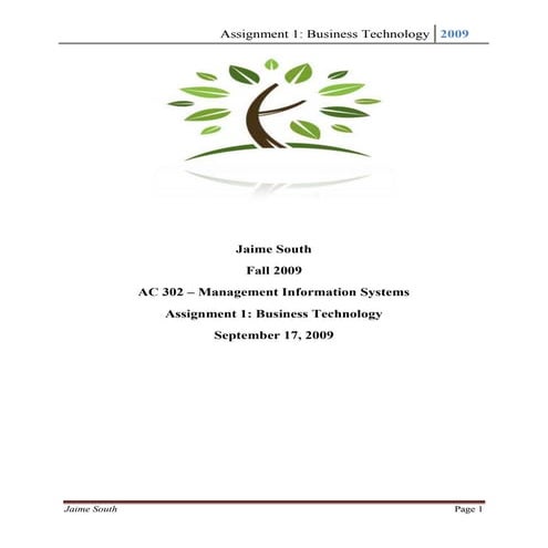 Assignment 1 Paper | DOCX