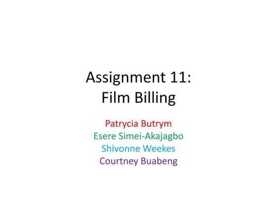 Presentation of short film | PPTX | Video Production | Content Production