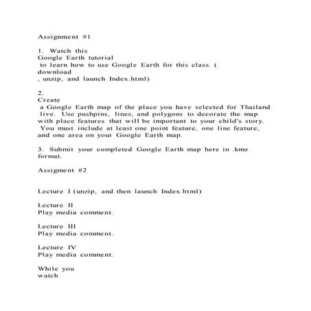 Assignment #1 1. Watch this Google Earth tutorial to learn | PDF