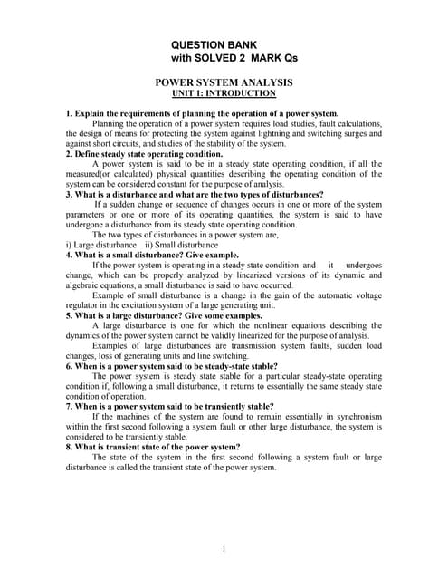 Ee 1351 power system analysis | PDF