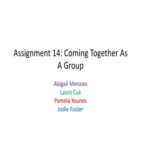 Assignment 14 | PPT